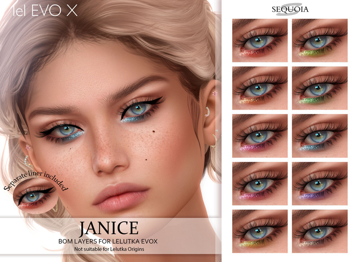 Second Life Marketplace - ::Sequoia:: Janice BOM eyeshadow for Lel EVOX