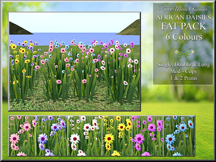Second Life Marketplace - Daisies Flowers Fat Pack