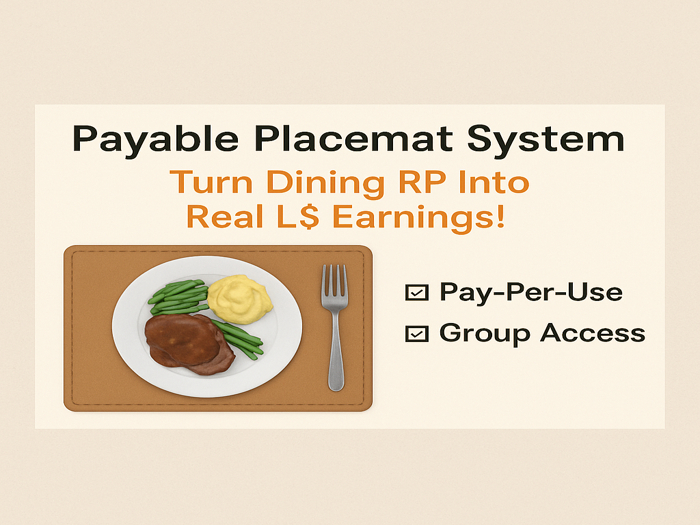 Second Life Marketplace - Payable Placemat Rezzing System/ Script