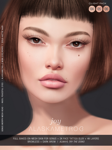 Second Life Marketplace - "Joy" Genus Project 2K SLUV/4K BOM skin ...