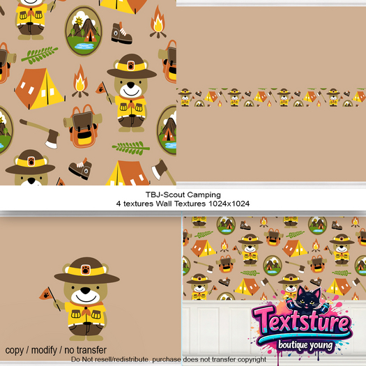 Second Life Marketplace - TBJ-Scout Camping 4 textures Wall Textures ...
