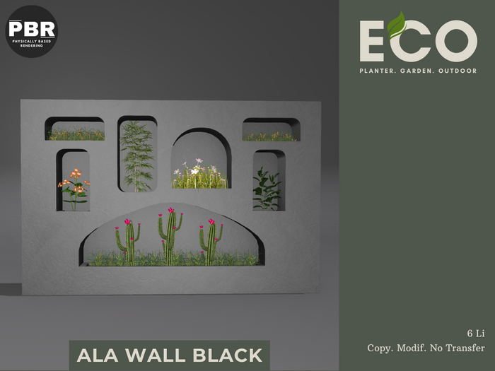 Second Life Marketplace - Eco - Ala Wall Black
