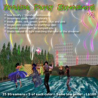 Second Life Marketplace - Floating Party Streamers! - Party Decorations