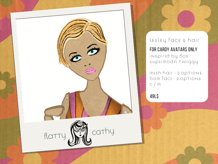 Second Life Marketplace - Flatty Cathy - Lesley Face and Hair (Cardy)