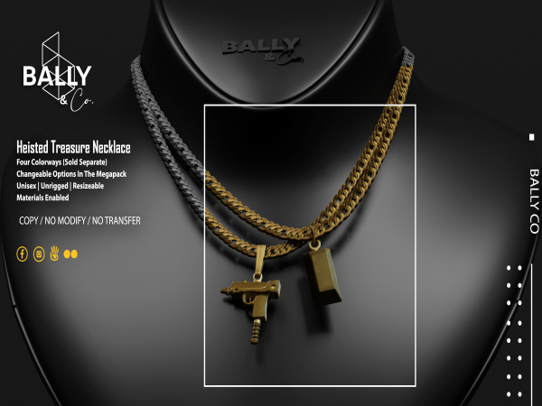 Second Life Marketplace - 'BALLY & CO' Heisted Treasure Necklace Gold