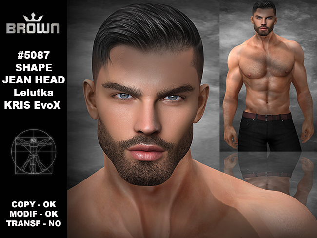 Second Life Marketplace - 5087 SHAPE JEAN HEAD Lelutka KRIS EvoX