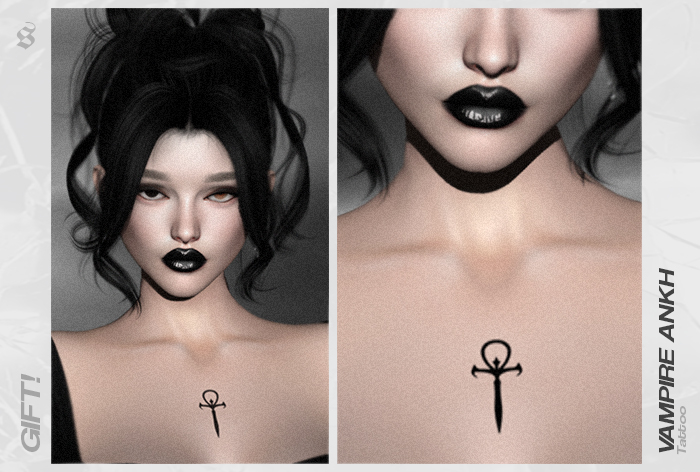 Second Life Marketplace - SUBVERSIVA - Vampire Ankh Tattoo (BOM) - GIFT!