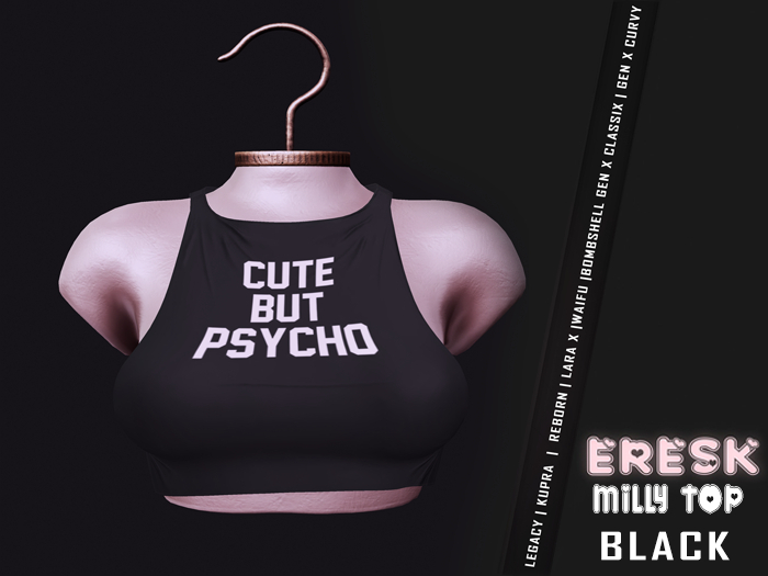 Second Life Marketplace - Eresk : Milly Top Black (ADD)