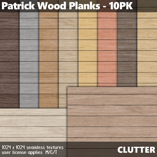 Second Life Marketplace - Clutter - Patrick Wood Planks - 10PK