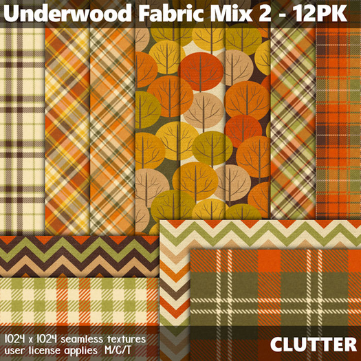 Second Life Marketplace - Clutter - Underwood Fabric Mix 2 - 12PK