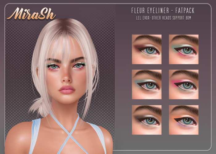 Second Life Marketplace - MiraSh [Fleur eyeliner] [BOM EvoX]
