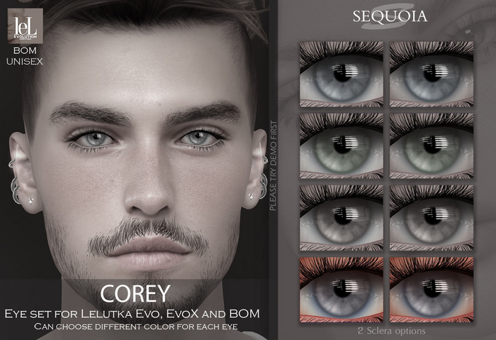 Second Life Marketplace - DEMO::Sequoia:: Corey eyes for Lelutka Evo/X ...