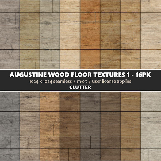 Second Life Marketplace - Clutter - Augustine Wood Floor Textures 1 - 16PK