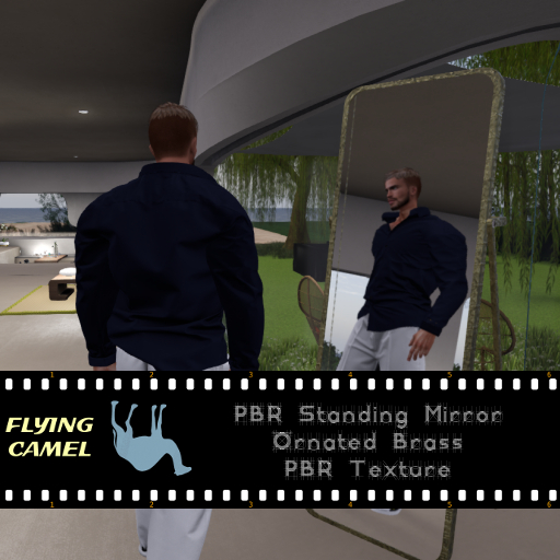 Second Life Marketplace - PBR Standing Mirror - Ornated Brass PBR texture