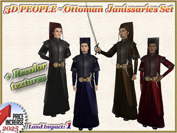 Second Life Marketplace - 3D PEOPLE - Ottoman Janissaries Set (1 LI ...