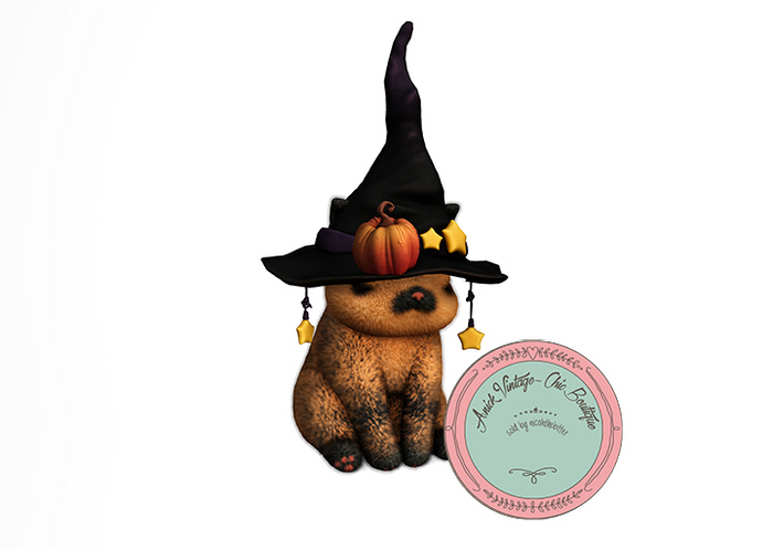 Second Life Marketplace - 4.YOKAI - Boo Kitty - Wizard Kitty [pumpkin]