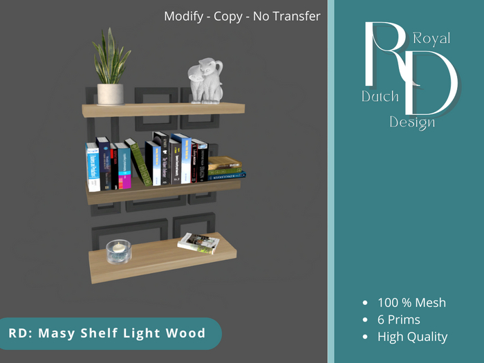 Second Life Marketplace - RD: Masy Shelf Blank Wood