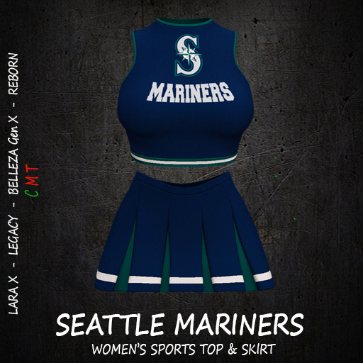 Second Life Marketplace - SEATTLE MARINERS - Women's Sports Top & SKirt