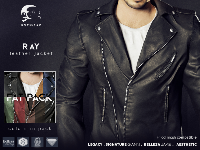 Second Life Marketplace - not so bad . mesh . RAY leather jacket . FAT PACK