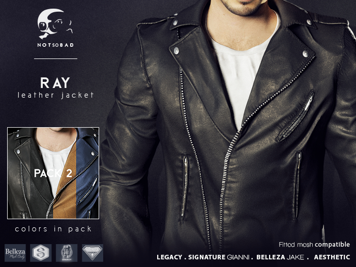 Second Life Marketplace - not so bad . mesh . RAY leather jacket . PACK 2
