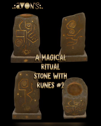 Second Life Marketplace - .:AVON'S:. Magic ritual stone with runes 2