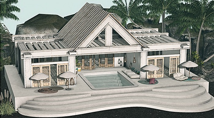 Second Life Marketplace - . CONCEPT} House with pool .RARE