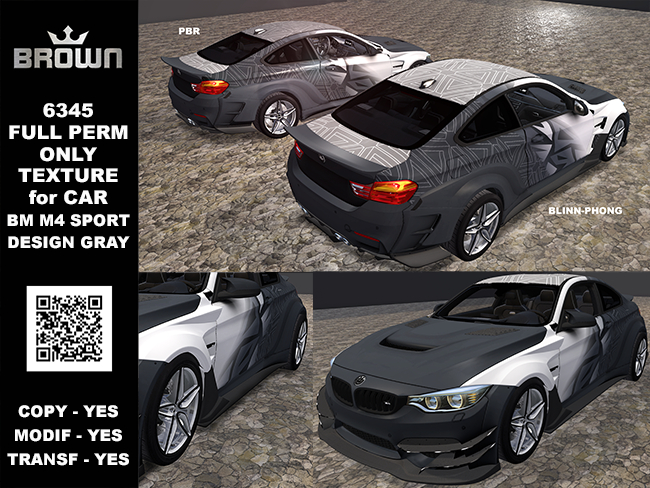Second Life Marketplace - 6345 FULL PERM ONLY TEXTURE for CAR BM M4 ...