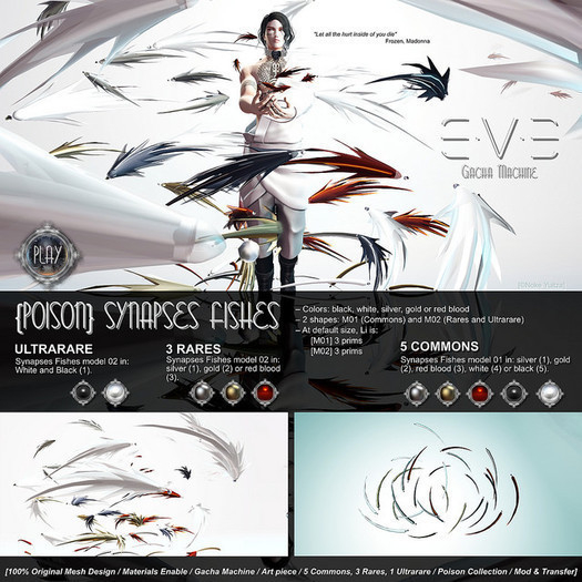 Second Life Marketplace - E.V.E {Poison Rain} Synapses Fishes Black [M01]