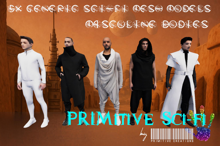 Second Life Marketplace - PRIMitive NPCs - Simple Sci-fi Civilians 5x Masc