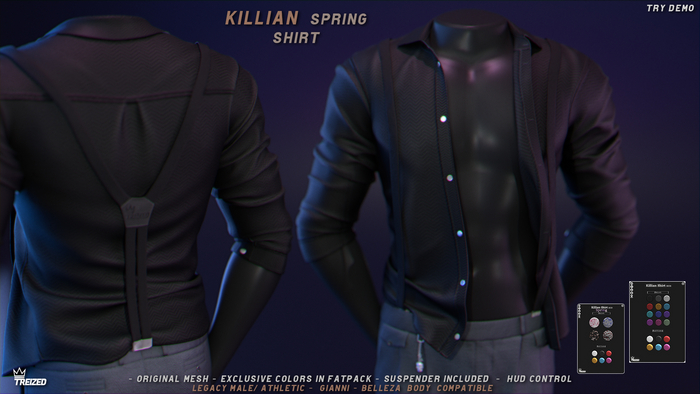 Second Life Marketplace - TREIZED Killian Shirt FP