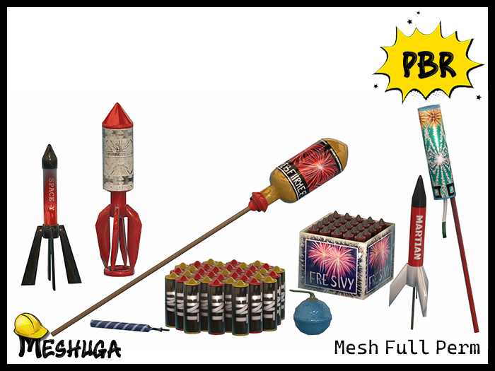 Second Life Marketplace - Meshuga PBR 4th of July Fireworks Pack FULL ...