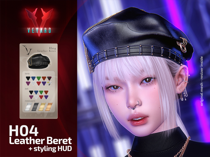 Second Life Marketplace - veyard H04 Leather Beret