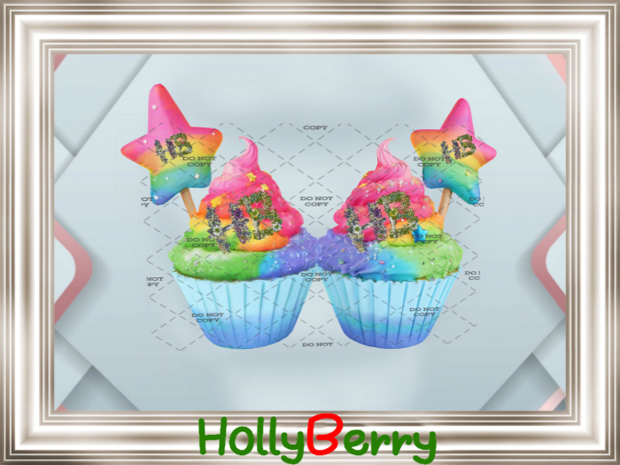 Second Life Marketplace - HB: Rainbow Cupcake FuLL PERM