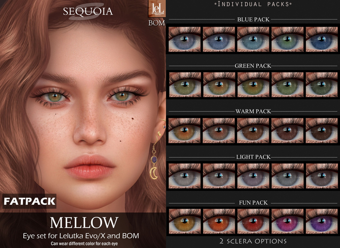 Second Life Marketplace - FTP::Sequoia:: Mellow eyes for Lelutka Evo/X ...
