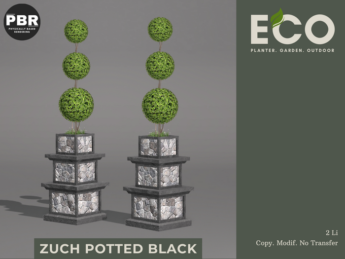 Second Life Marketplace - Eco - Zuch Potted Black