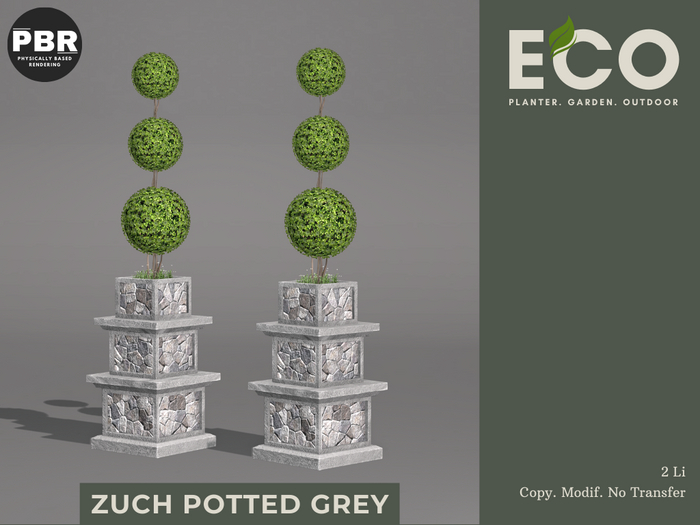 Second Life Marketplace - Eco - Zuch Potted Grey