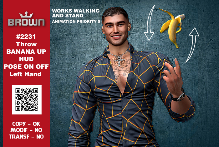 Second Life Marketplace - 2231 Throw BANANA UP - HUD POSE ON OFF - Left ...