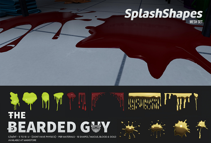 Second Life Marketplace - Splash Shapes PBR - The Bearded Guy