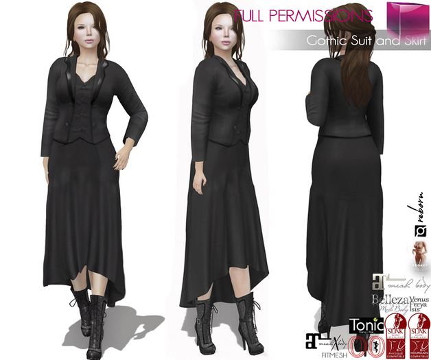 Second Life Marketplace - Full Perm Womens Gothic Suit FITMESH For ...