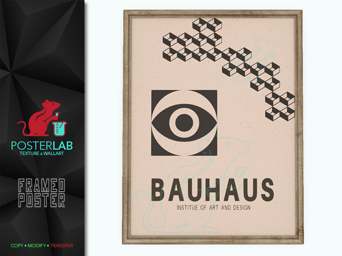 Second Life Marketplace - FRAMED BAUHAUS POSTER - 9 Vintage, deco ...