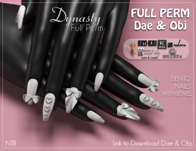 Second Life Marketplace - Dynasty - Nails BENTO - Dae & Obj N18