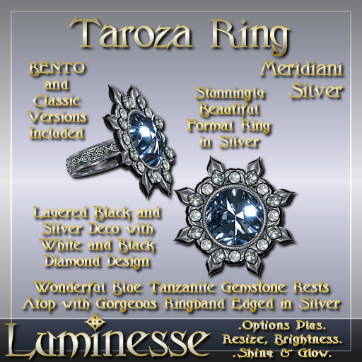 Second Life Marketplace - TAROZA Meridiani BENTO Ring OP - Blue ...