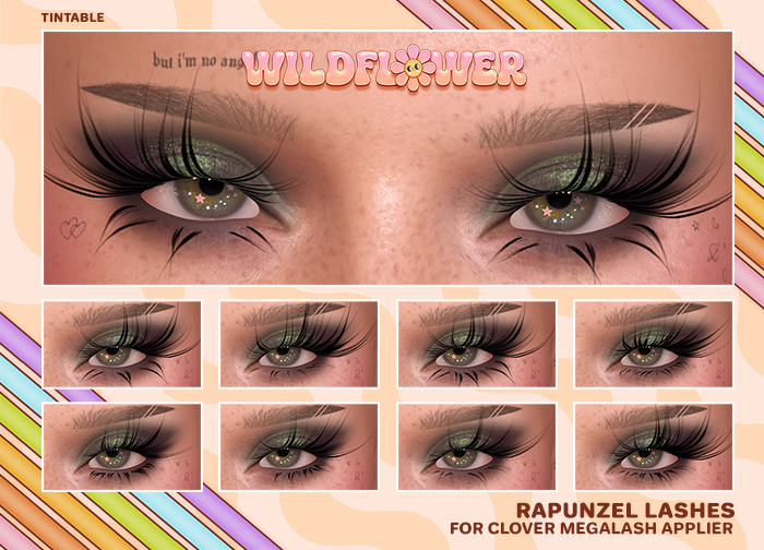 Second Life Marketplace - + wildflower rapunzel lashes (clover megalash)