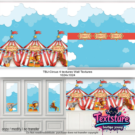 Second Life Marketplace - TBJ-Circus 4 textures Wall Textures 1024x1024