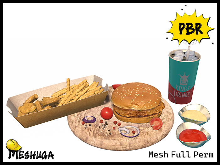 Second Life Marketplace - Meshuga PBR Fast Food - Chicken Sandwich FULL ...