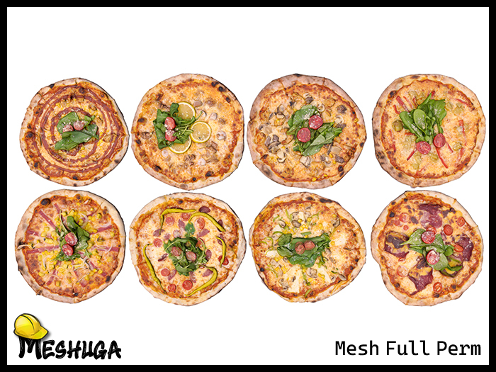 Second Life Marketplace - Meshuga Pizza Pack 2 FULL PERM MESH