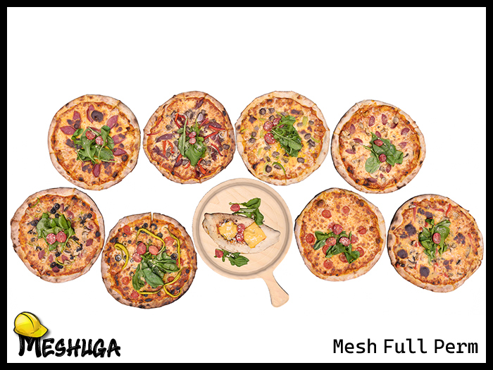 Second Life Marketplace - Meshuga Pizza Pack 3 FULL PERM MESH