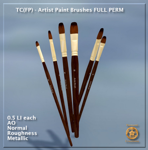 Second Life Marketplace - TC(FP) - Artist Paint Brushes FULL PERM