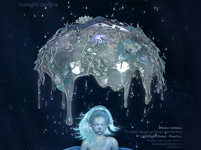 Second Life Marketplace - Starlight Designs - River Umbrella Winter Edition