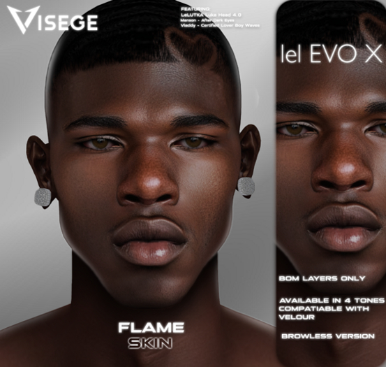 Second Life Marketplace - VISEGE: FLAME SKIN EVOX (DEMO)